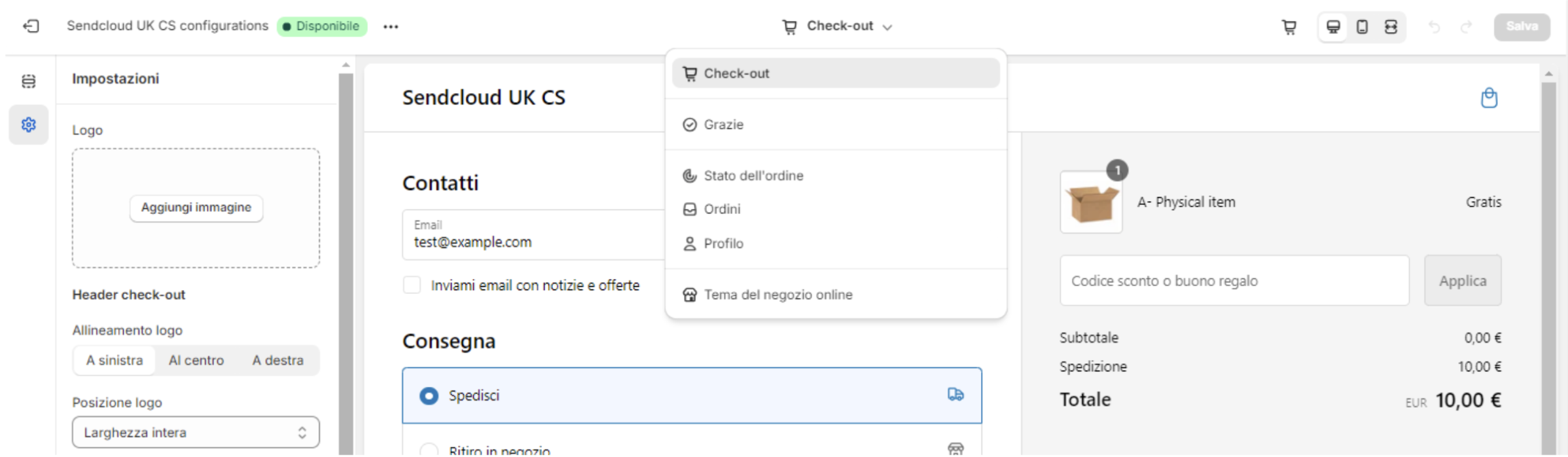 Guida alla configurazione dei punti di servizio di Shopify – Sendcloud Help Center
